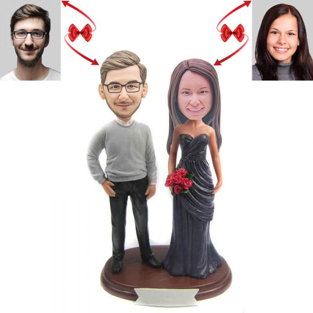 anniversary couple wedding cake topper custom bobblehead