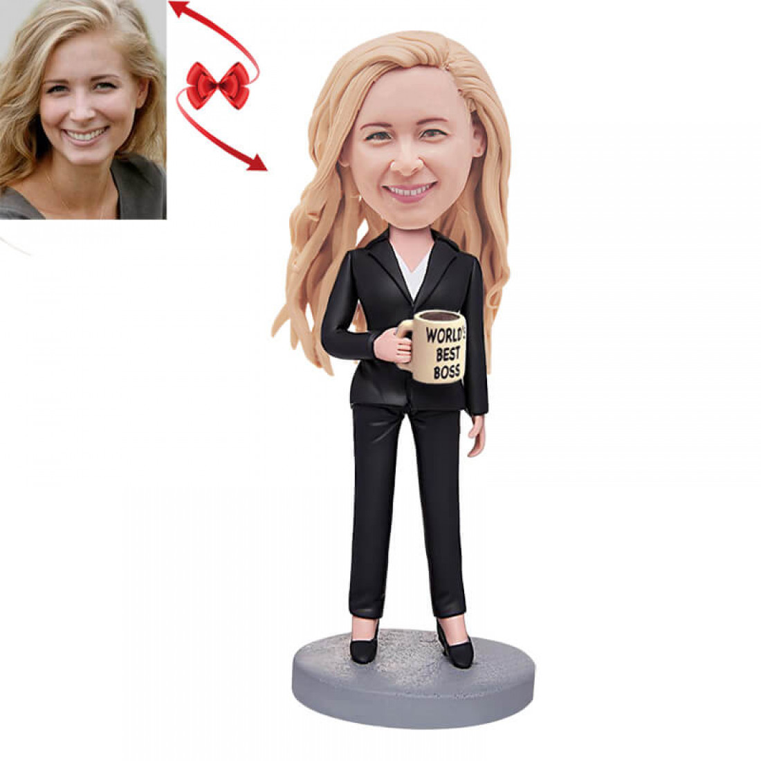 Personalized Best Female Boss in the World Custom Bobblehead - Unique ...