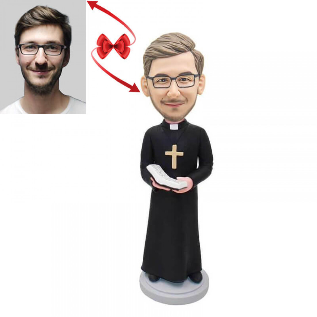 Handcrafted Custom Bobblehead - Personalized Priest Figurine ...