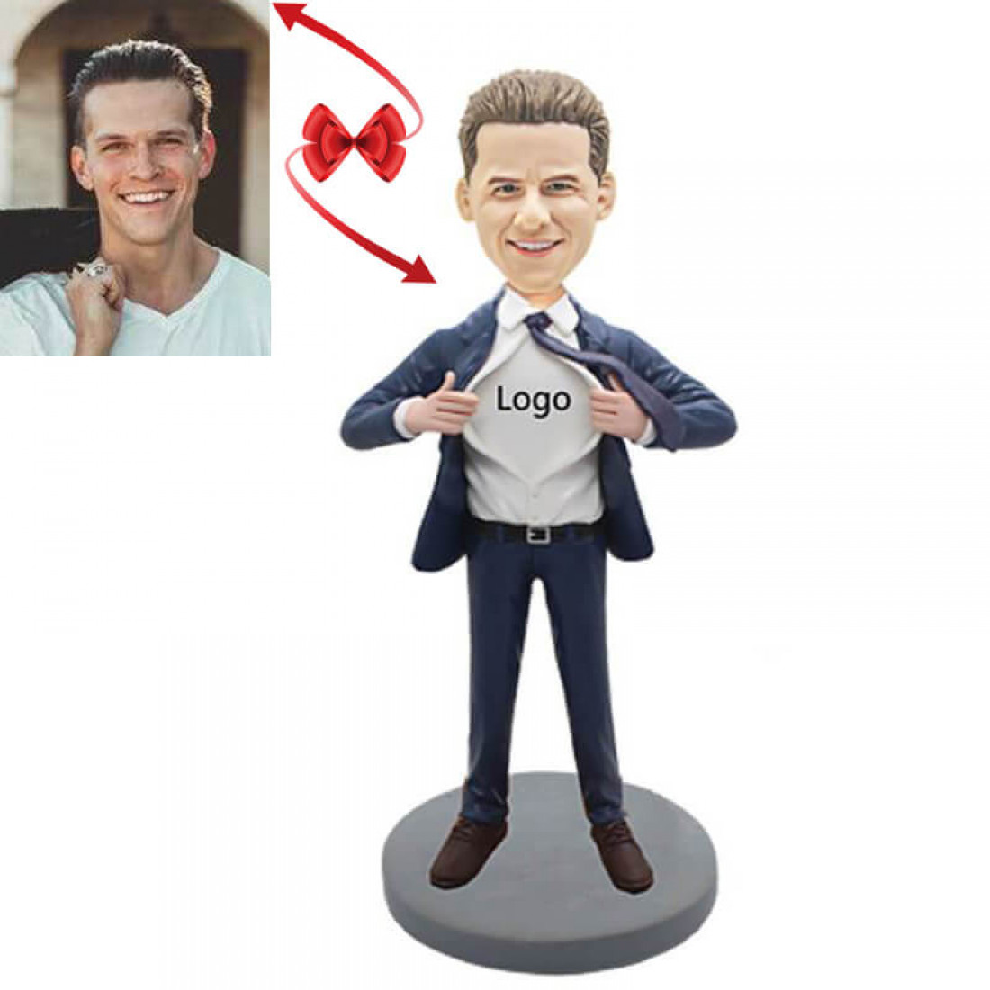 Handcrafted Custom Bobblehead - Personalized Clark Kent Pose Figurine ...