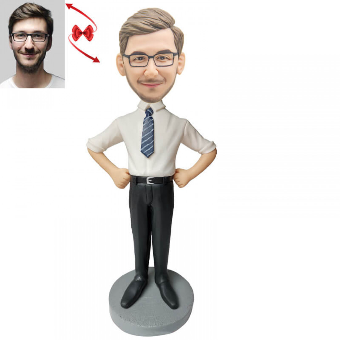 Handcrafted Custom Bobblehead - Personalized Confident Businessman ...