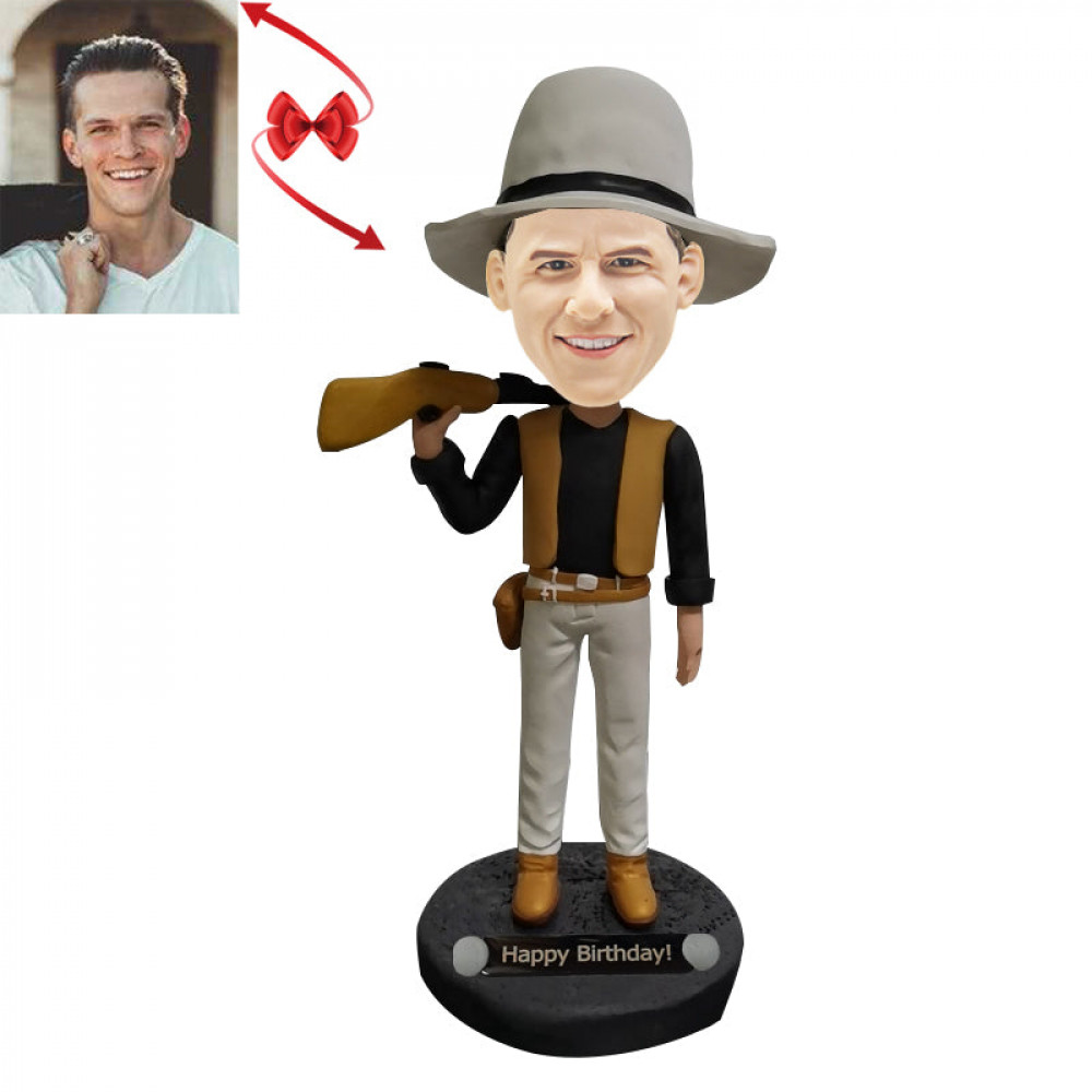 Handcrafted Custom Bobblehead - Personalized Cowboy Figurine ...