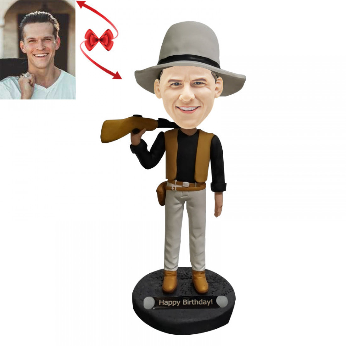 Handcrafted Custom Bobblehead - Personalized Cowboy Figurine ...