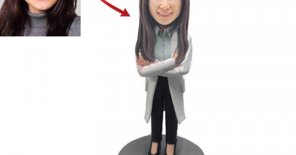 female doctor in lab coat custom bobblehead - female-doctor-in-lab-coat ...