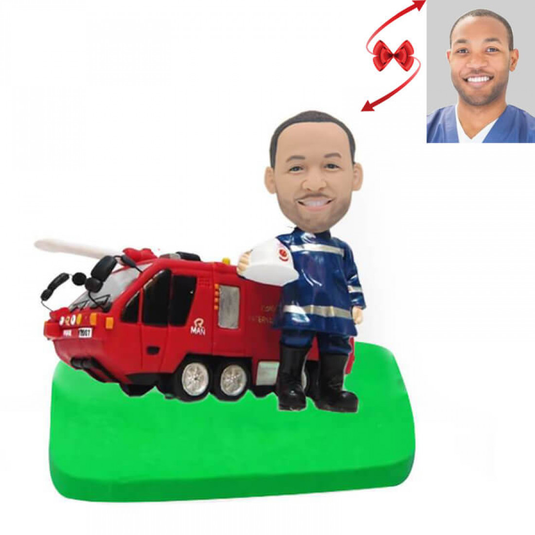 fireman & firetruck figurine custom bobblehead - fireman-firetruck ...