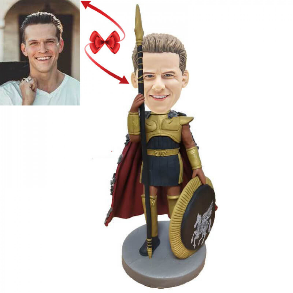 warrior in full armor custom bobblehead
