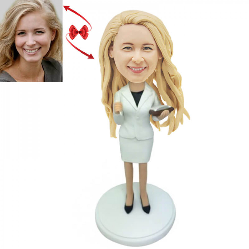 white suit office lady custom bobblehead - white-suit-office-lady ...